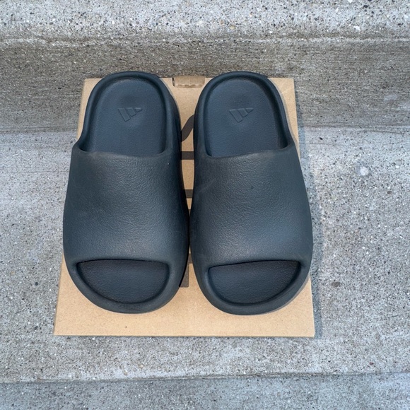 adidas | Shoes | Adidas Dark Gray Slide Sandals | Poshmark